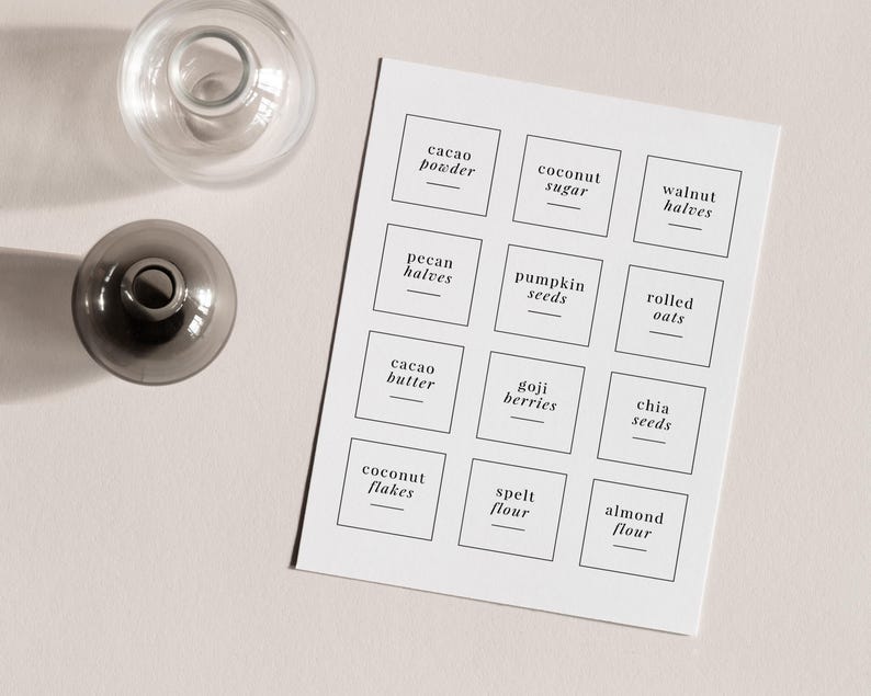 2 Inch Label, Editable Pantry Labels Template, Kitchen Jar Organisation ...