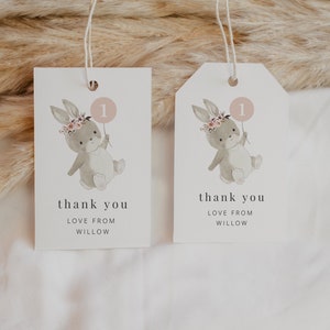 Bunny Favor Tag, Favor Tag Template, Rabbit Birthday Party, Somebunny ...