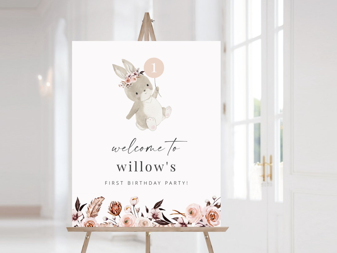 Bunny Welcome Sign Template, Bunny Rabbit Welcome Sign, Somebunny is ...
