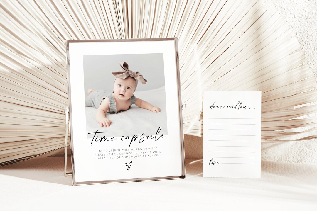 Photo Time Capsule Template, First Birthday Keepsake, 1st Birthday ...