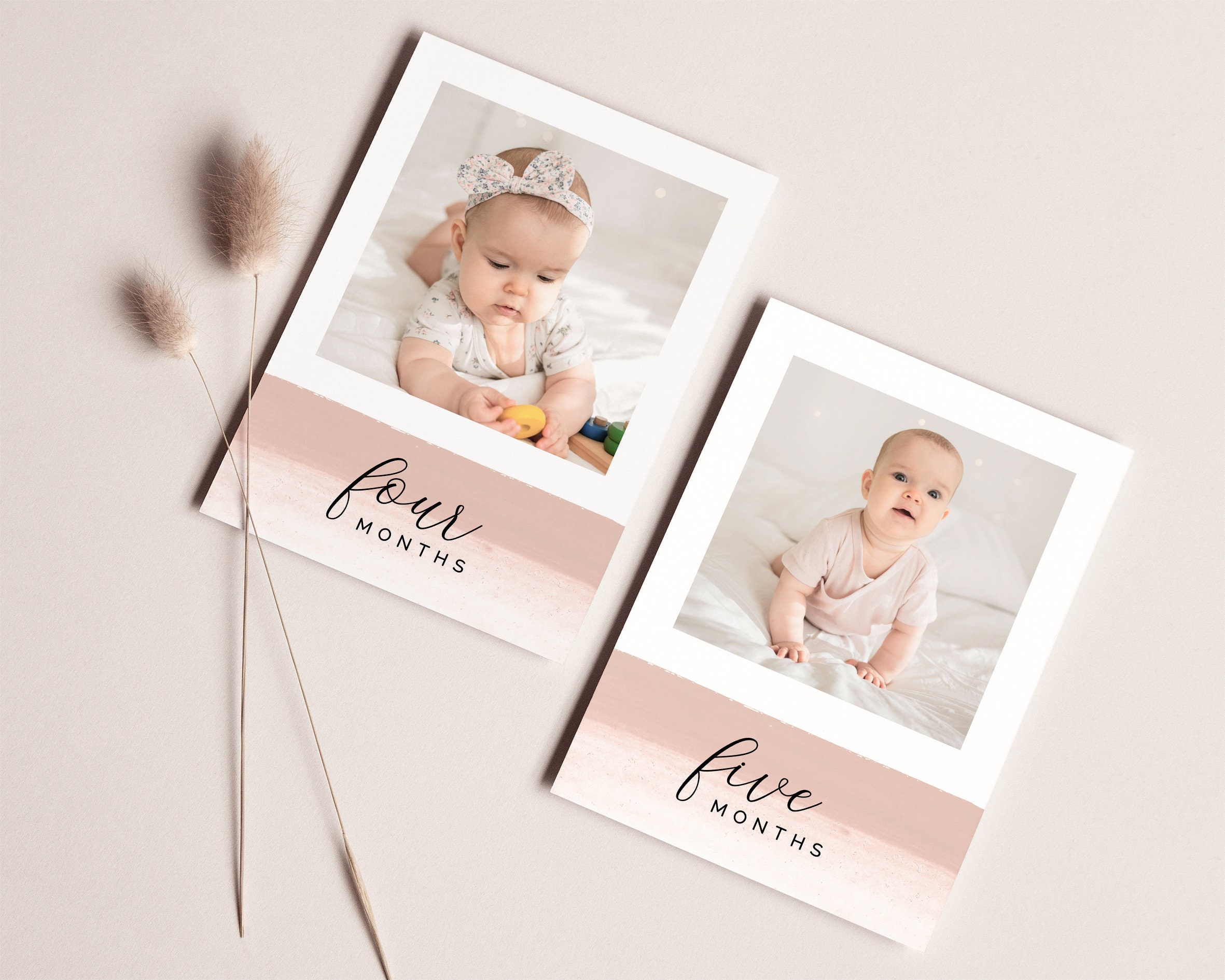 Monthly Photo Banner Template, 1st Birthday Photos, Month by Month, 1st ...