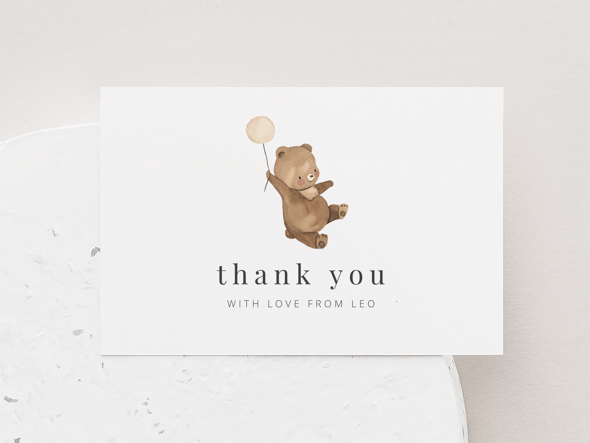 Editable Thank You Card | Bear Thank You Note | Teddy Bears Picnic ...