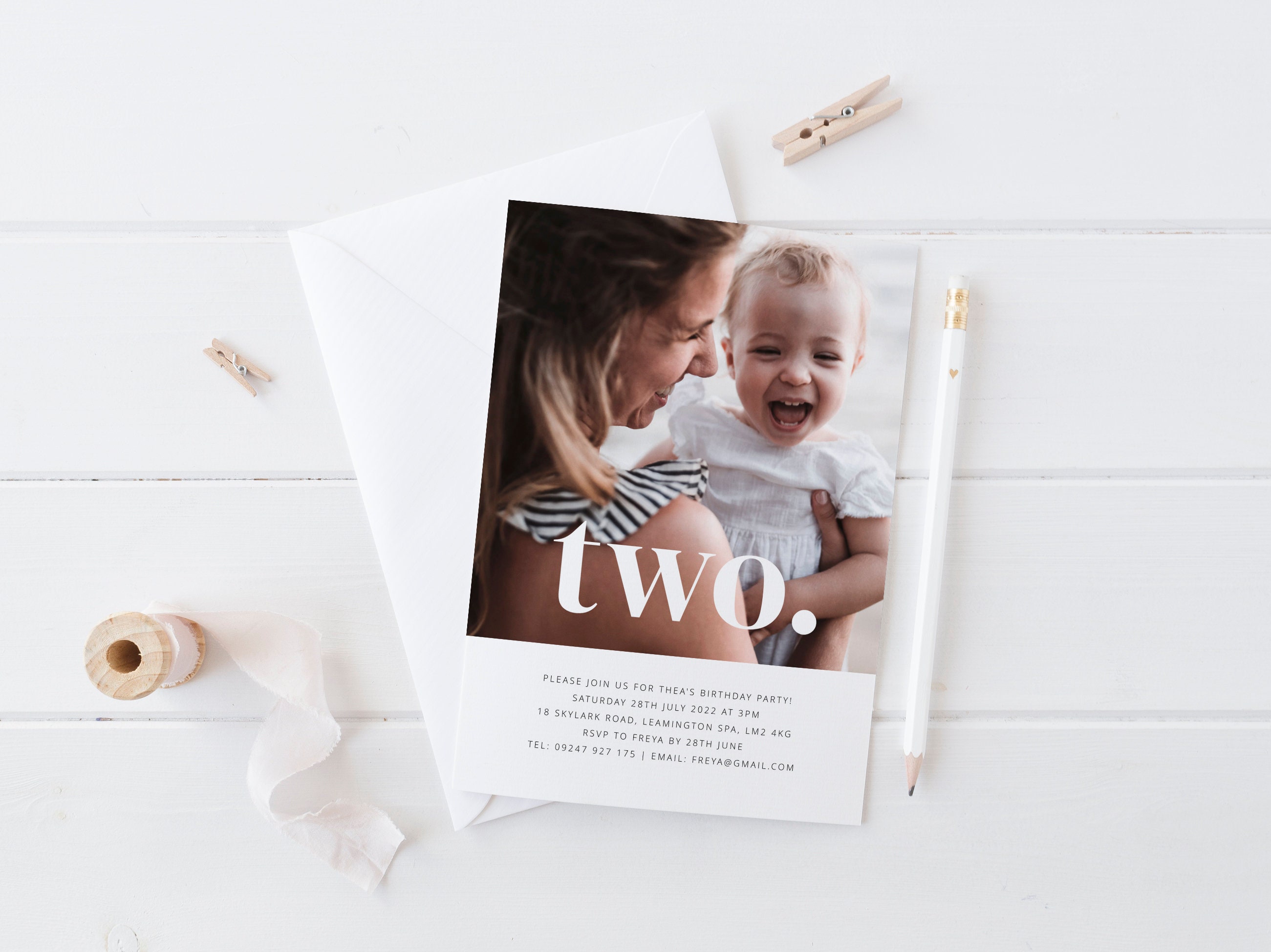 2nd Birthday Invitation Template Two Invitation Second | Etsy