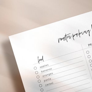 Editable Master Packing List | Printable Packing List | Minimal List ...