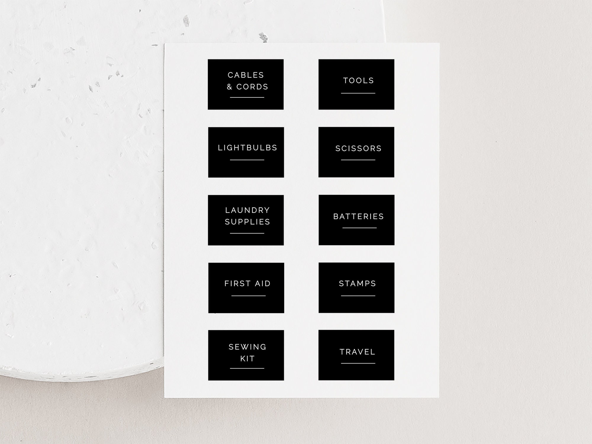 6x4cm A4 US Letter Black Label Template Editable - Etsy