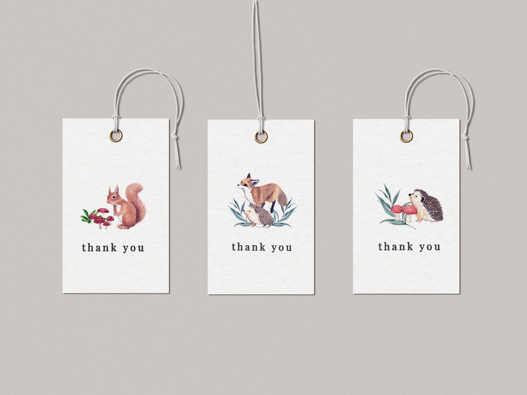 Editable Gift Tags | Woodland Animals Tag | Woodland Party | Forest ...