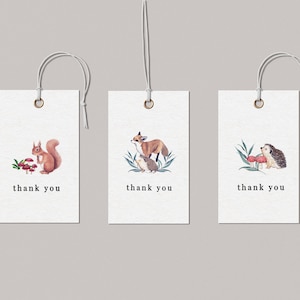 Editable Gift Tags | Woodland Animals Tag | Woodland Party | Forest ...