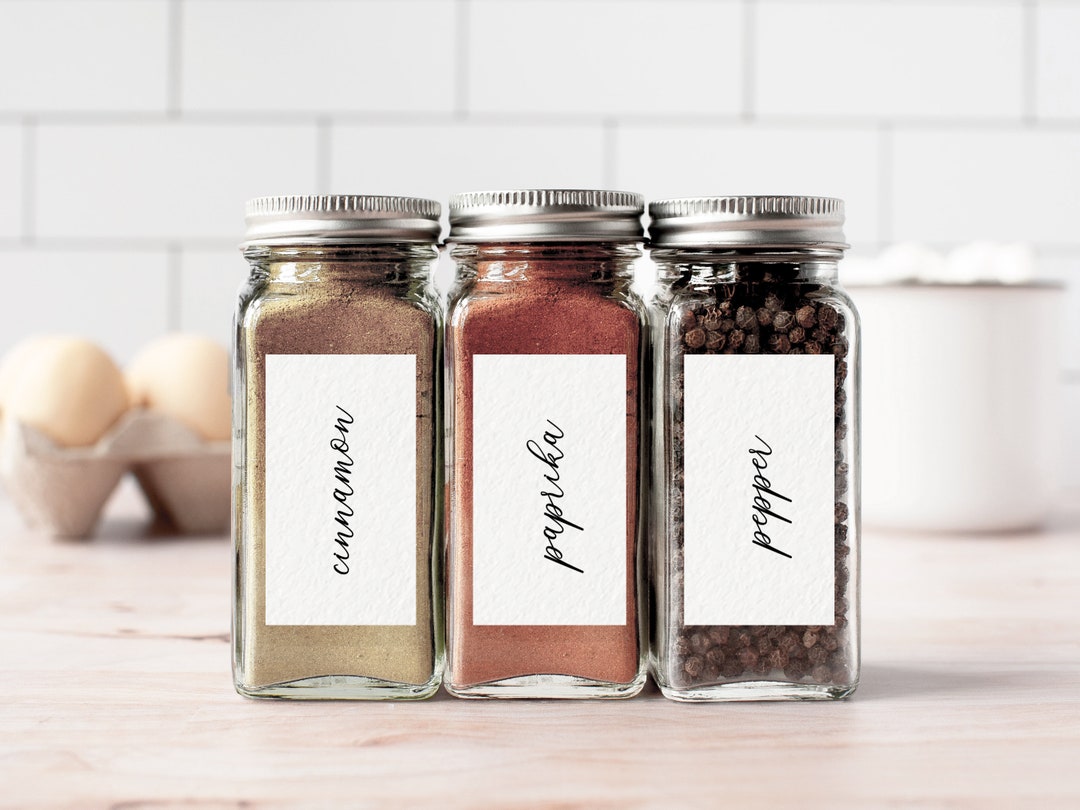1.25 X 2.25 Inch | Editable Spice Labels | Script Font | Modern Pantry ...