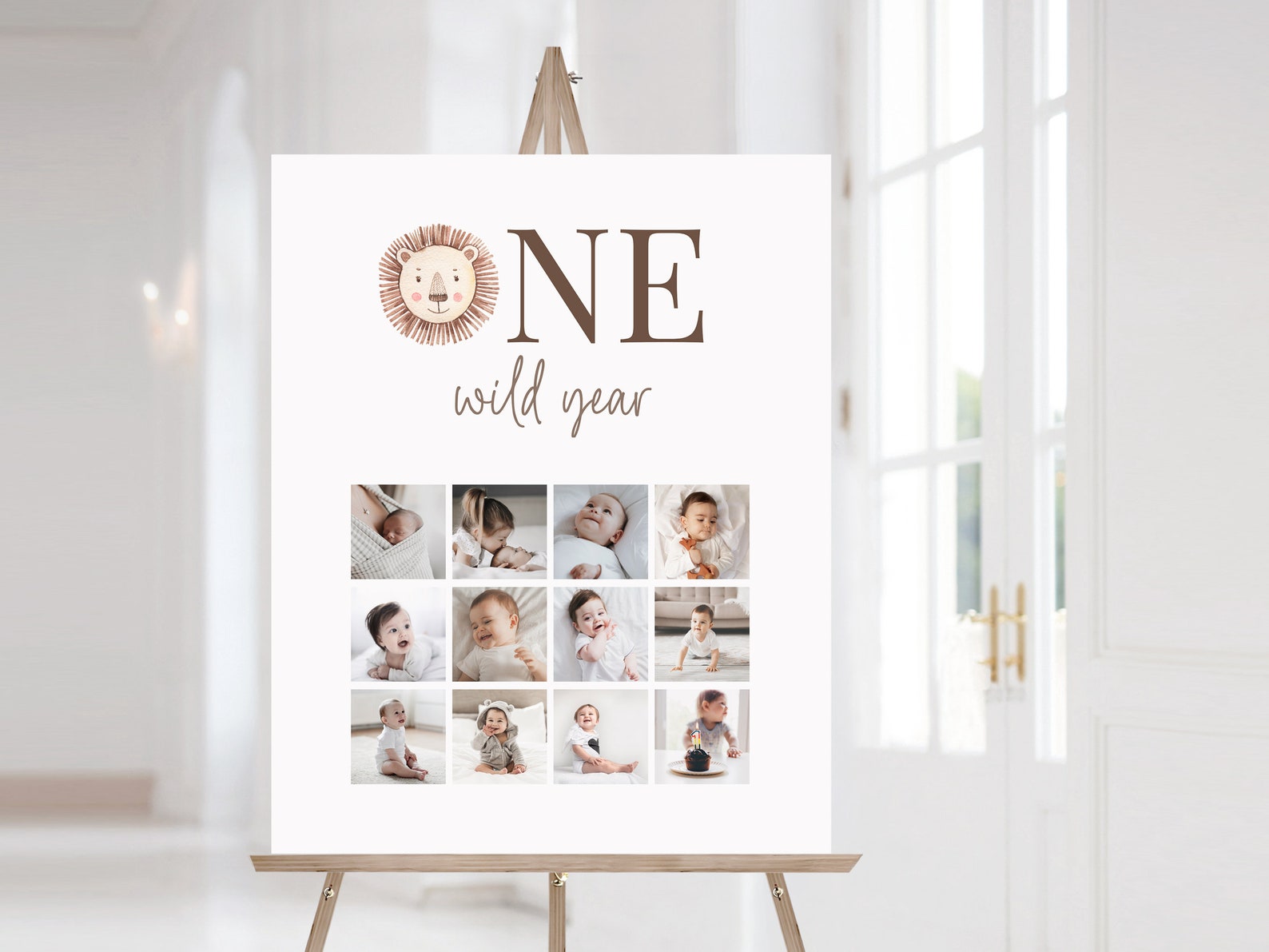 CANVA Template, One Wild Year, Photo Collage Template, First Year ...
