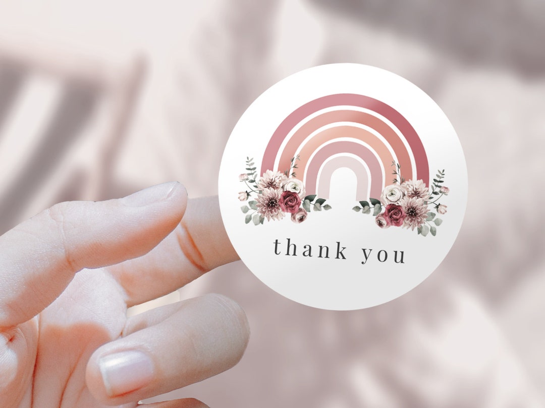 Rainbow Sticker Template, 2 Inch Round Sticker, Editable Sticker, Boho ...