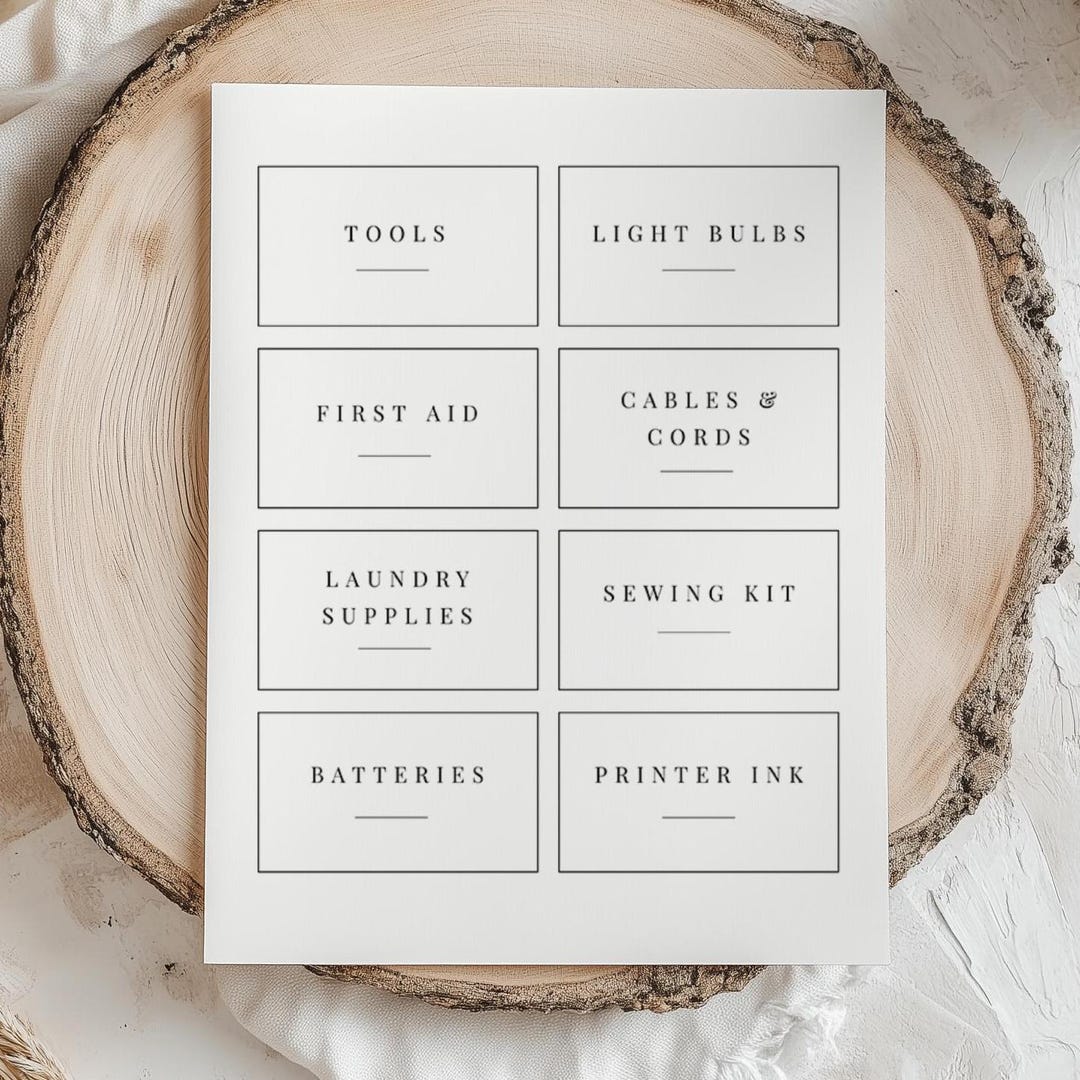 3.5 X 2 Inch, Editable Label Template, Home Organization Labels, Serif ...