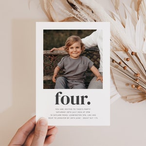4th Birthday Invitation 4 Invitation Photo Invitation - Etsy