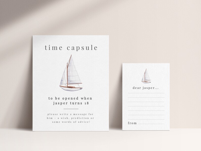 Editable Sailboat Time Capsule Time Capsule Template | Etsy