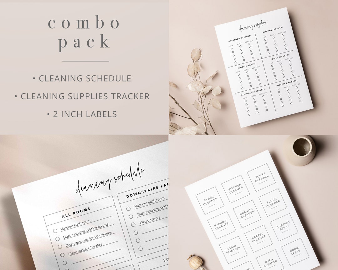 Editable Cleaning Combo Pack | Cleaner Checklist | Cleaning Schedule ...