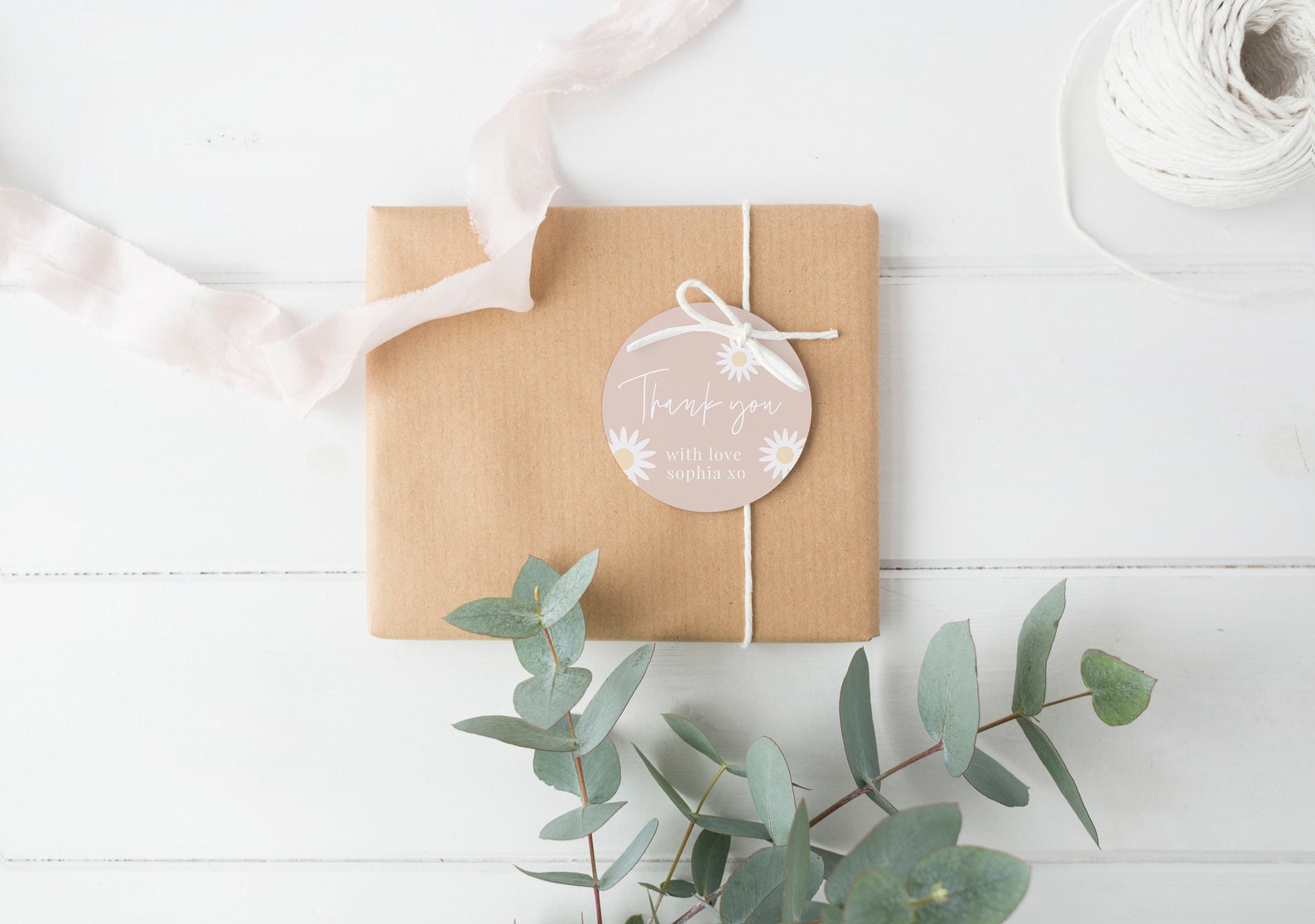 Daisy Sticker Template 2 Inch Sticker Floral Thank You - Etsy