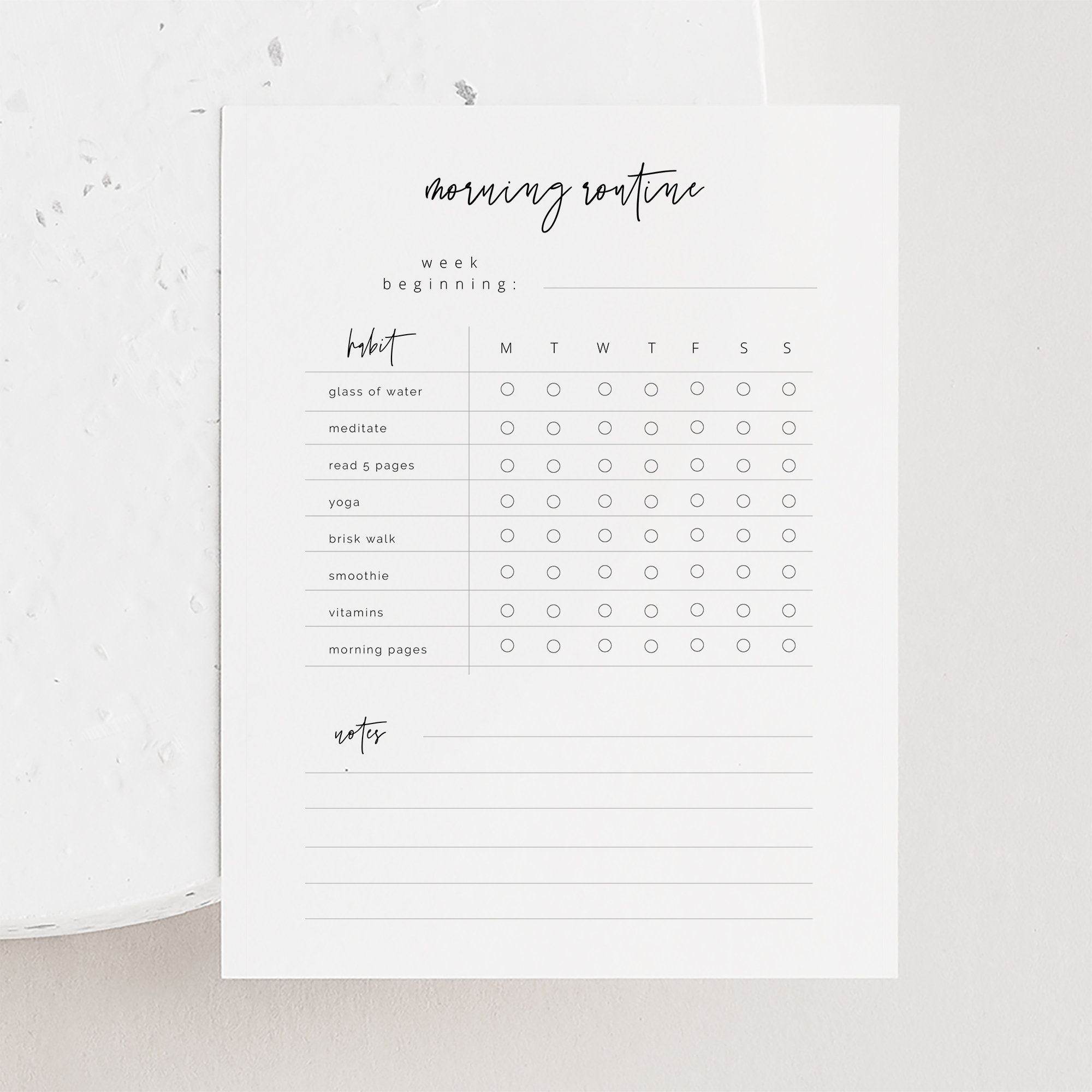 Editable Morning Routine Checklist Minimal Checklist Morning | Etsy