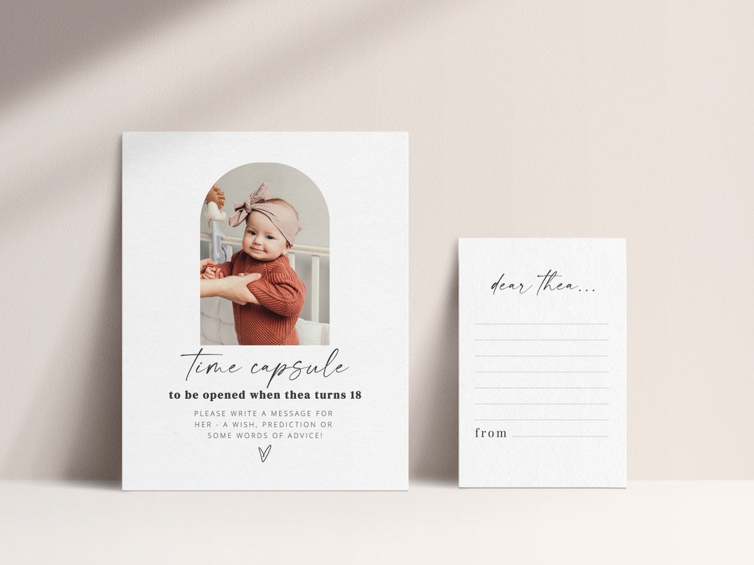 Photo Time Capsule Template, First Birthday Time Capsule, 1st Birthday ...