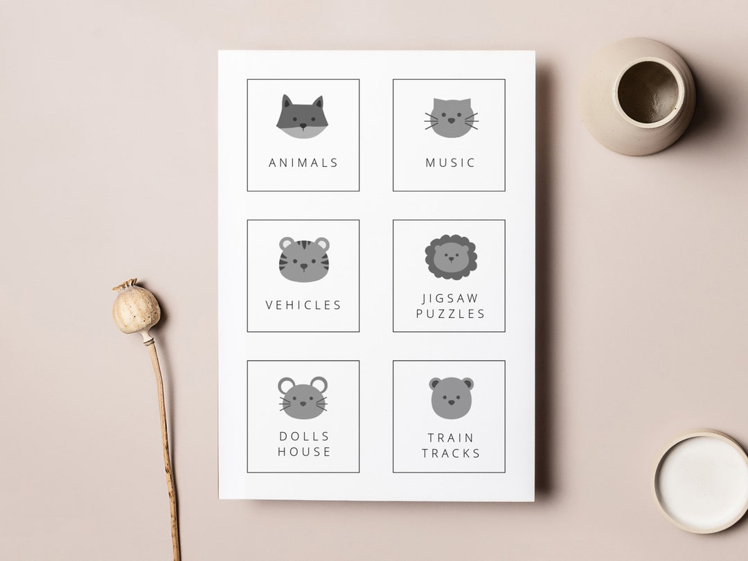 7.5cm | A4 | Editable Toy Storage Labels | Cute Animal Labels ...