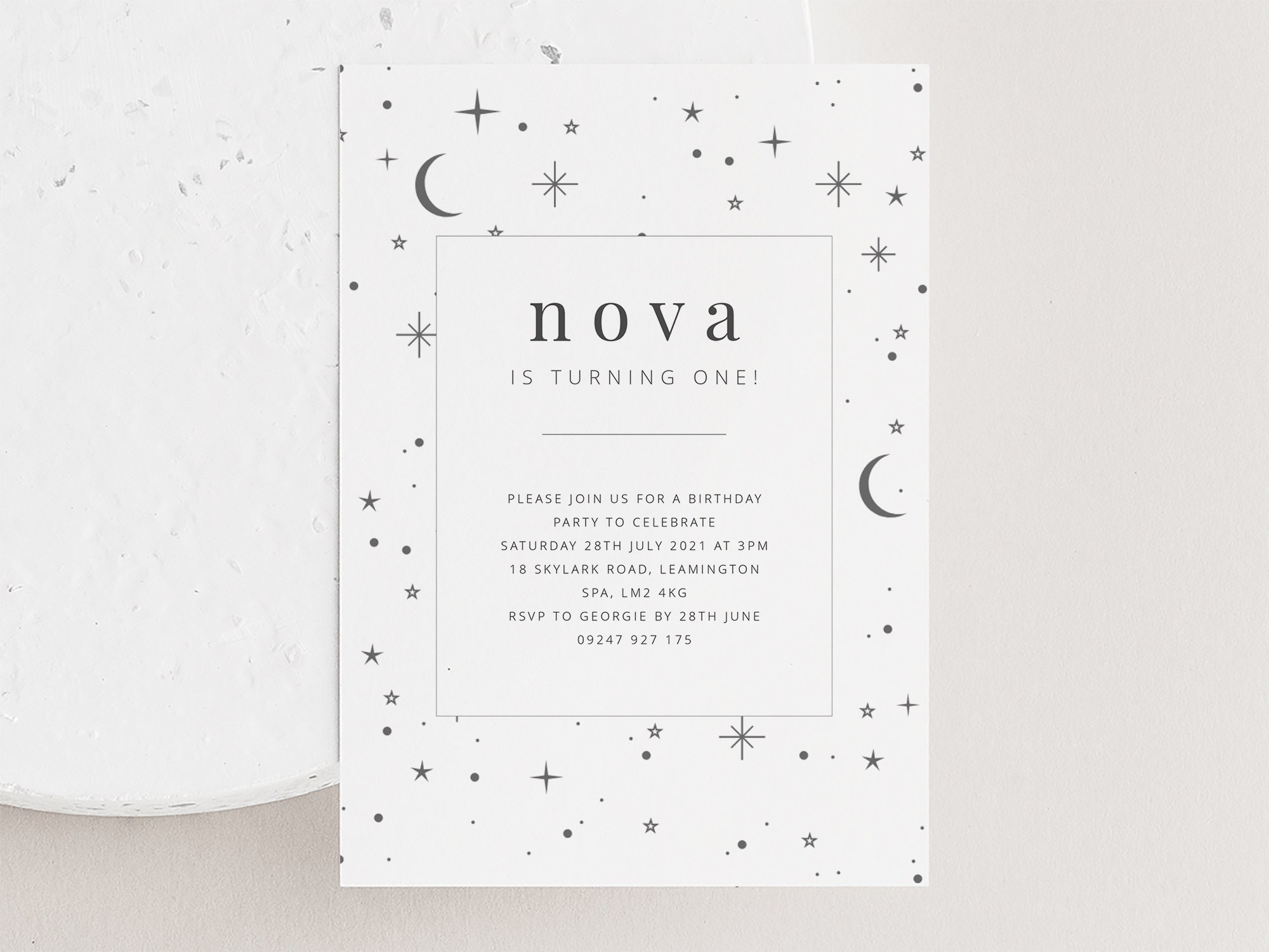 Editable Birthday Invite Celestial Theme Birthday Invitation | Etsy