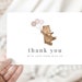 Bear Thank You Card Template, Pink Bear Balloons, Thank You Note, Teddy ...
