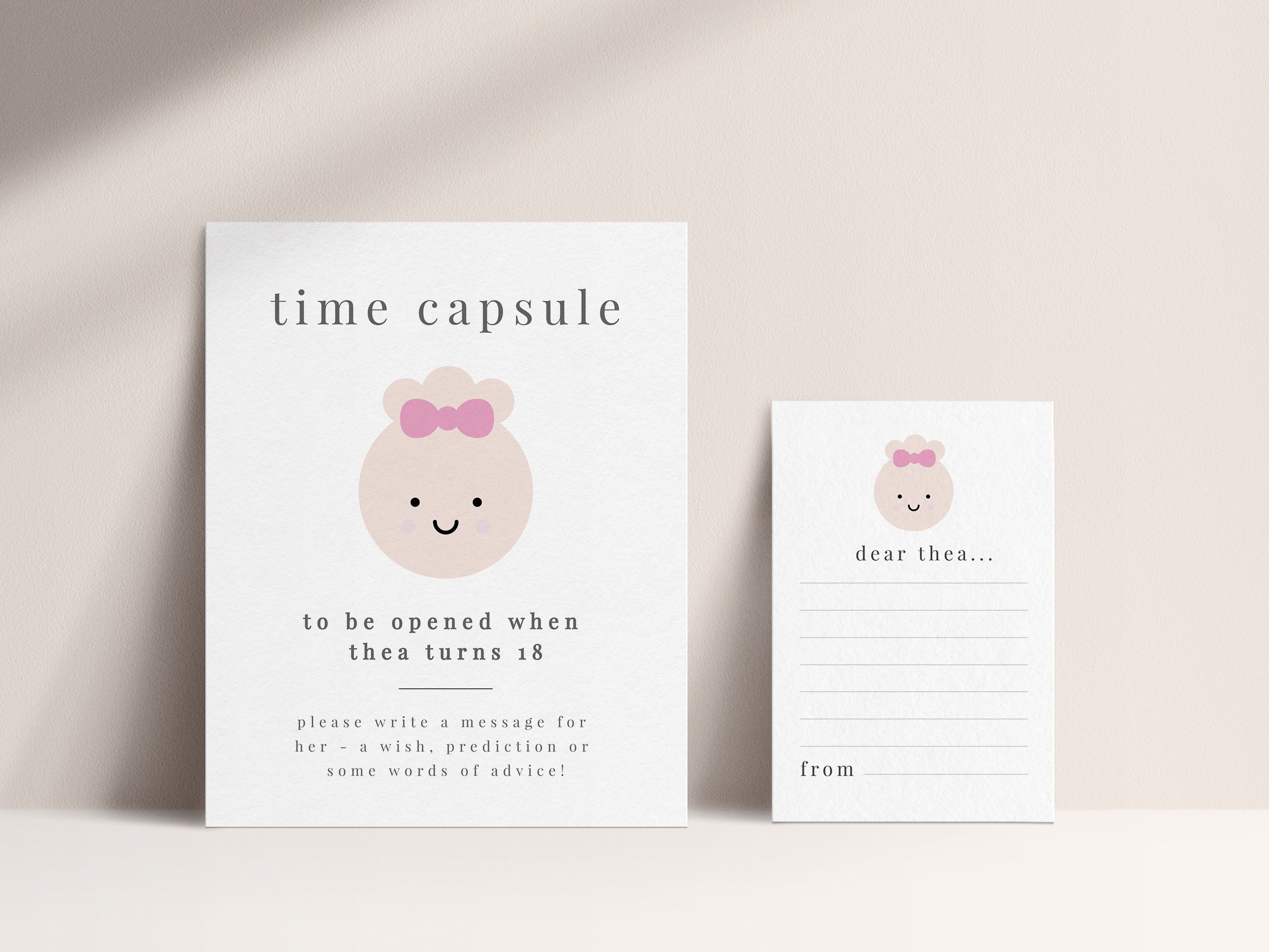 Time Capsule Template, 1st Birthday, Dumpling Time Capsule Print ...