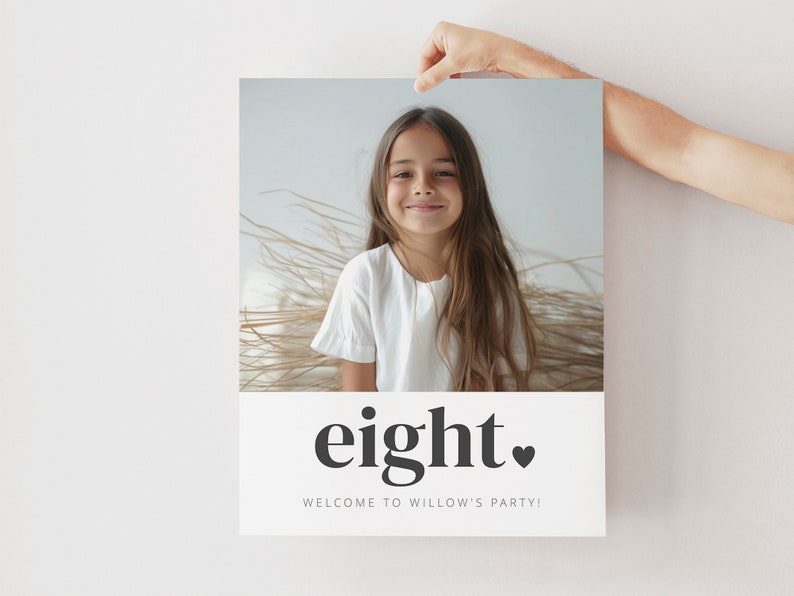 8th Birthday Welcome Sign Template, Eight Welcome Sign, 8th Birthday ...