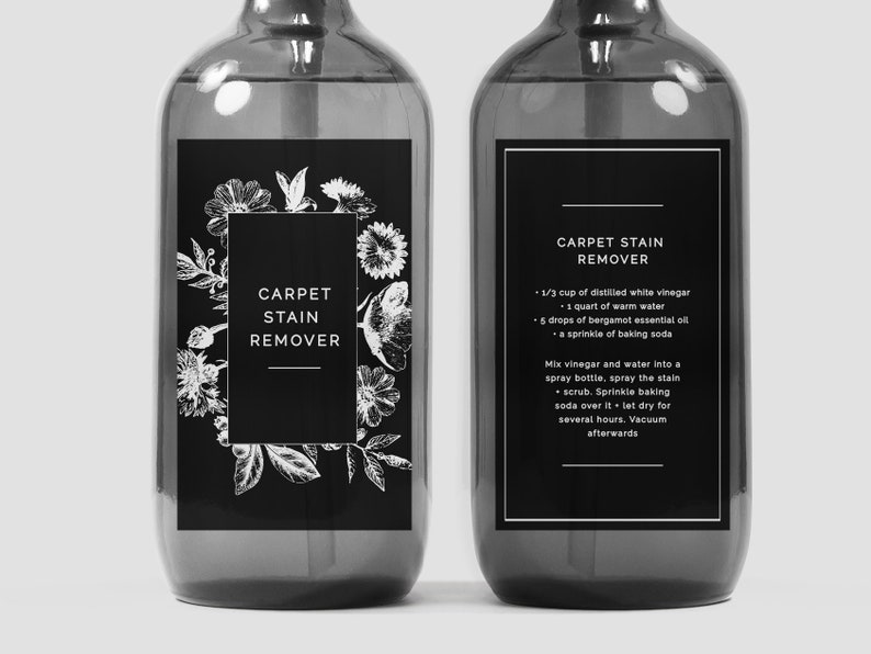 3x5 Inch Editable Cleaning Labels Floral Frame Labels - Etsy