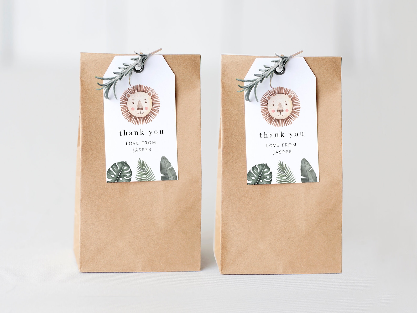 Editable Thank You Tag Lion Favor Tag Jungle Lion Thank | Etsy
