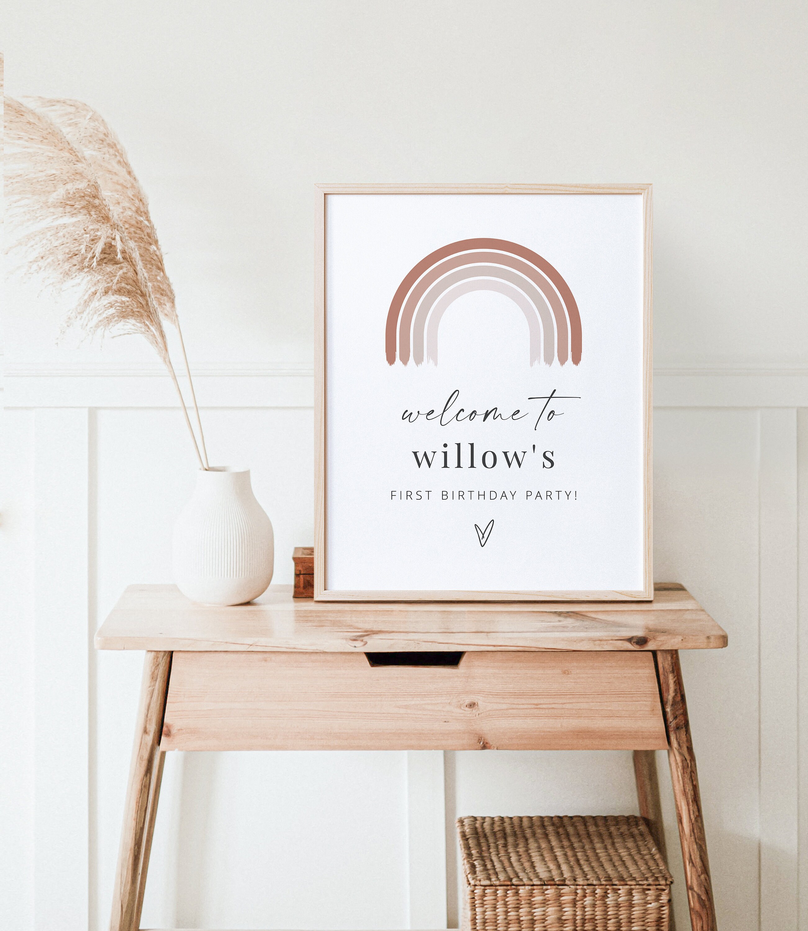 Rainbow Welcome Sign Template, Blush Rainbow Welcome Sign, Boho Rainbow ...