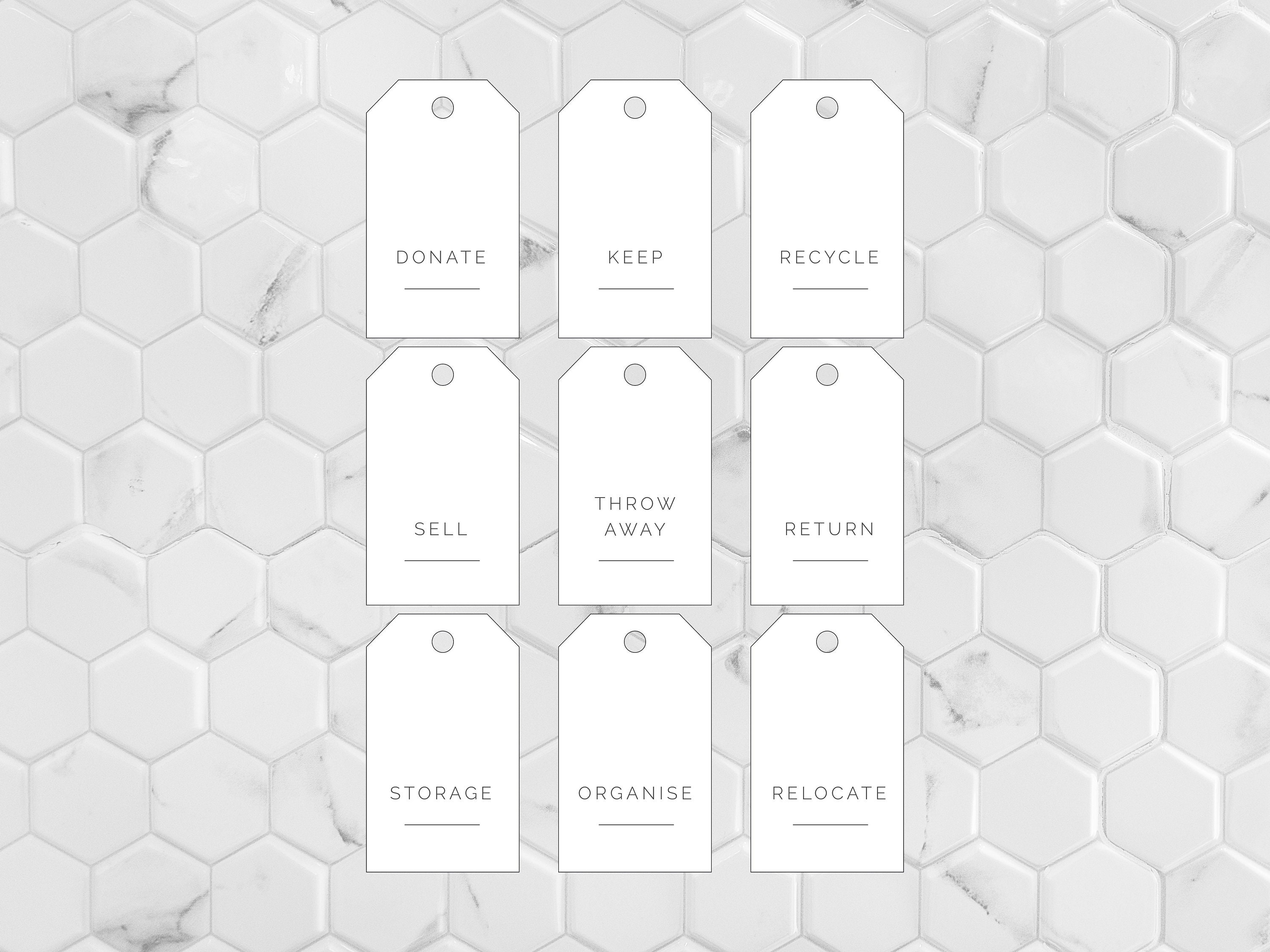Editable Decluttering Tags Home Organization Tag Household | Etsy