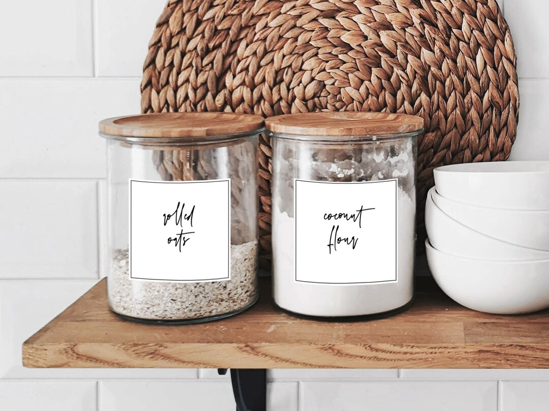 3 Inch | Editable Pantry Label | Script Pantry Label | Square Kitchen ...
