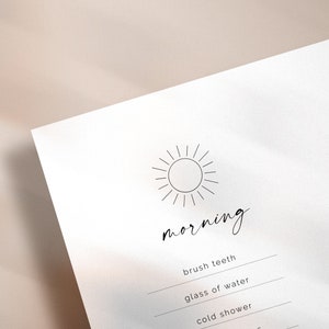 Morning Evening Routine Template Canva Template Minimal - Etsy UK