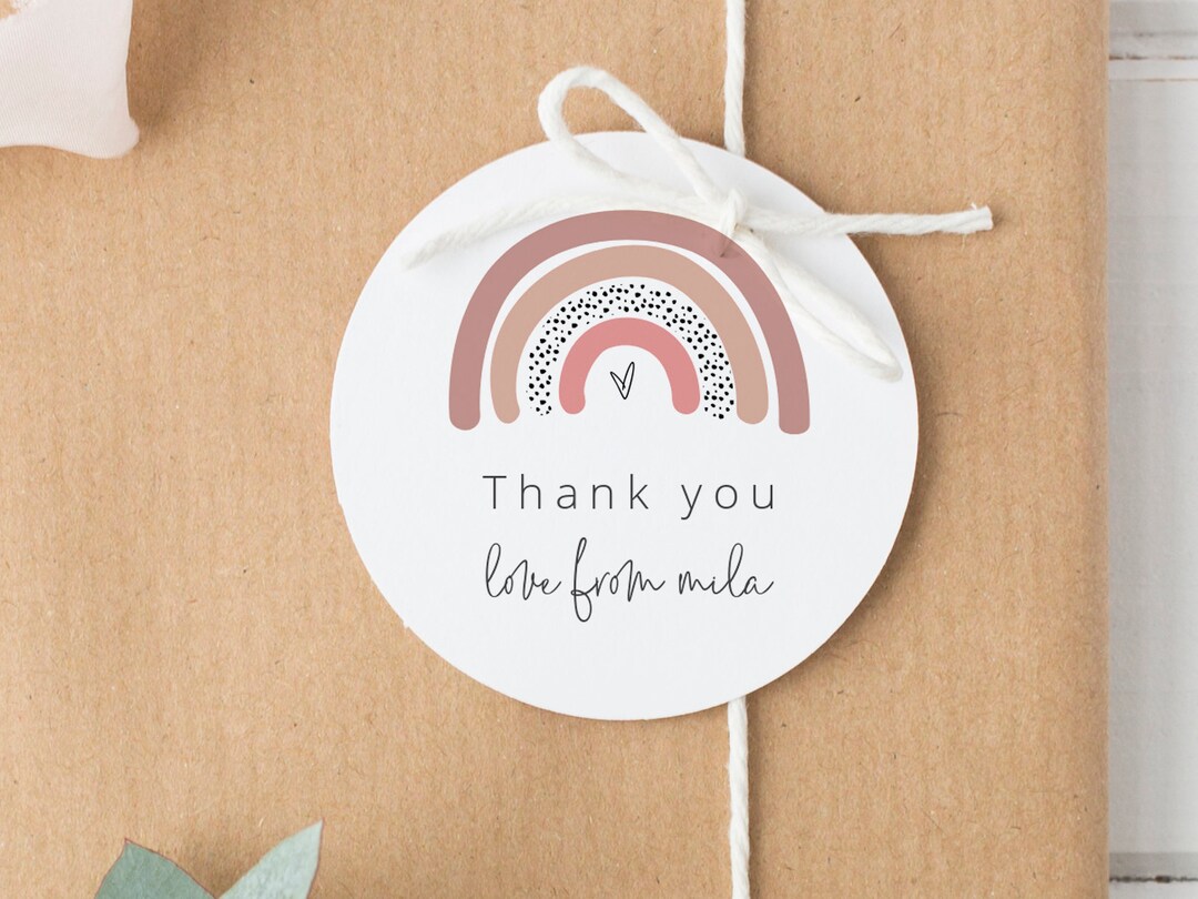 Rainbow Sticker Template, 2 Inch, Rainbow Thank You Tag, Printable ...