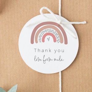 Rainbow Sticker Template, 2 Inch, Rainbow Thank You Tag, Printable ...