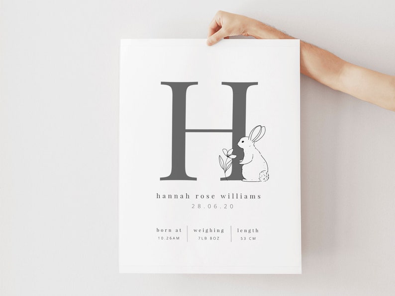 Birth Details Poster Birth Stats Print Printable Birth Stats | Etsy