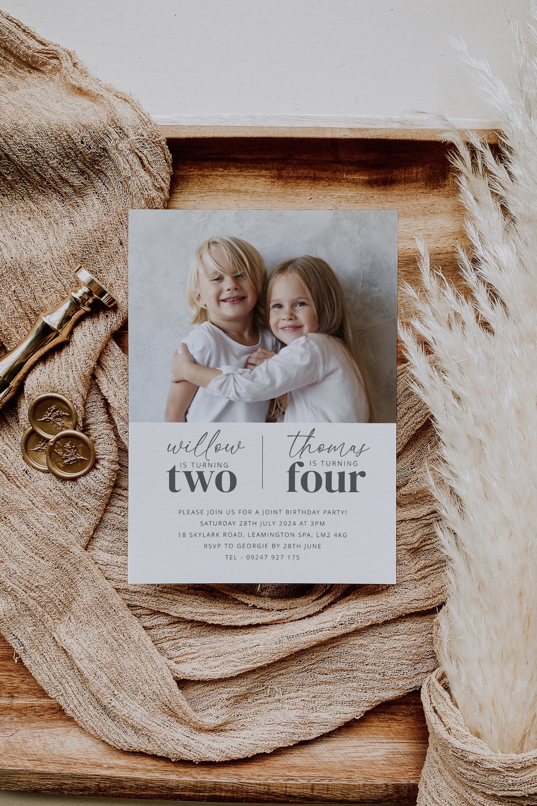 Joint Birthday Party Invitation Sibling Birthday Invitation - Etsy