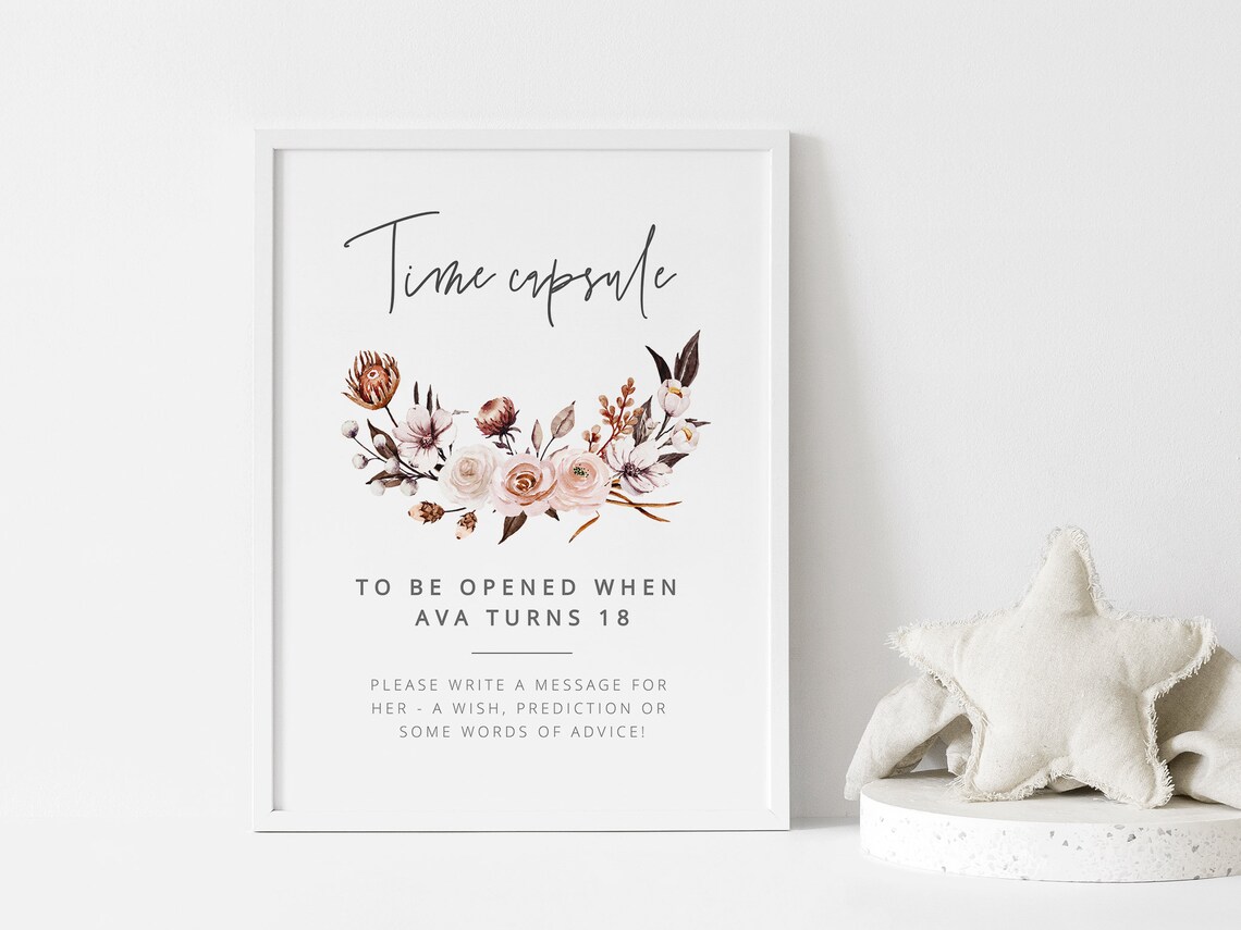 Editable Time Capsule Boho Floral Time Capsule Printable | Etsy