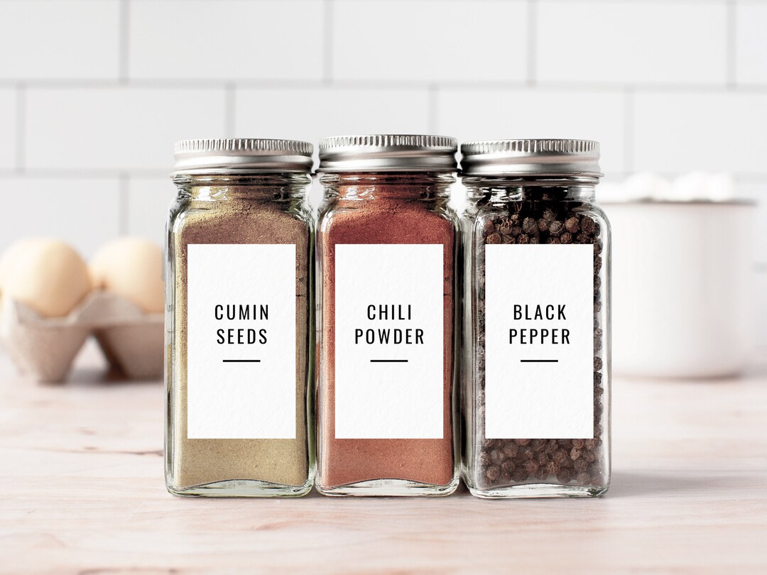 1.25 X 2.25 Inch | Editable Spice Labels | Minimalist Pantry Label ...