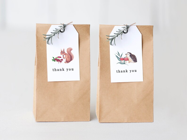 Editable Gift Tags Woodland Animals Tag Woodland Party | Etsy
