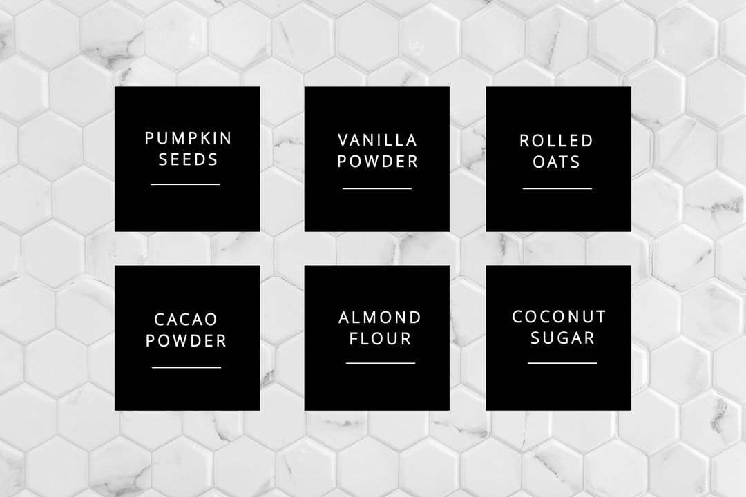 2.5 Inch | US Letter | Editable Black Pantry Label | Modern Pantry ...