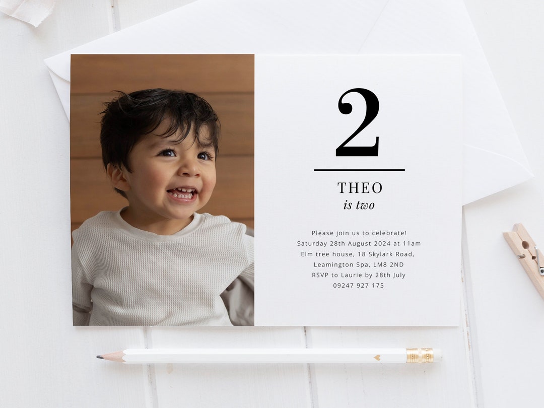2nd Birthday Invitation Template, 2nd Birthday Boy, Two Invitation ...