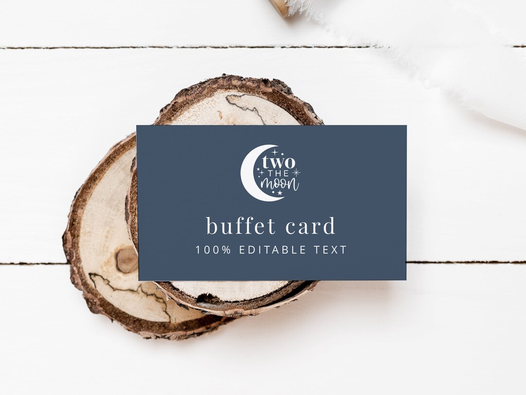 Two the Moon Buffet Label, Food Label Template, 2nd Birthday Party ...