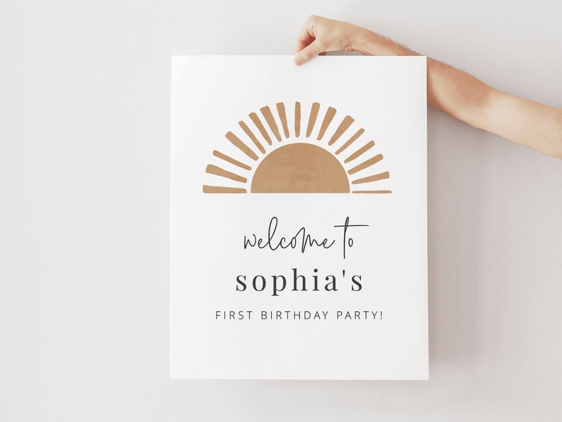 Sun Welcome Sign Template 1st Trip Around the Sun Welcome - Etsy