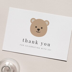 Editable Thank You Card Bear Thank You Note Teddy Bears Picnic ...
