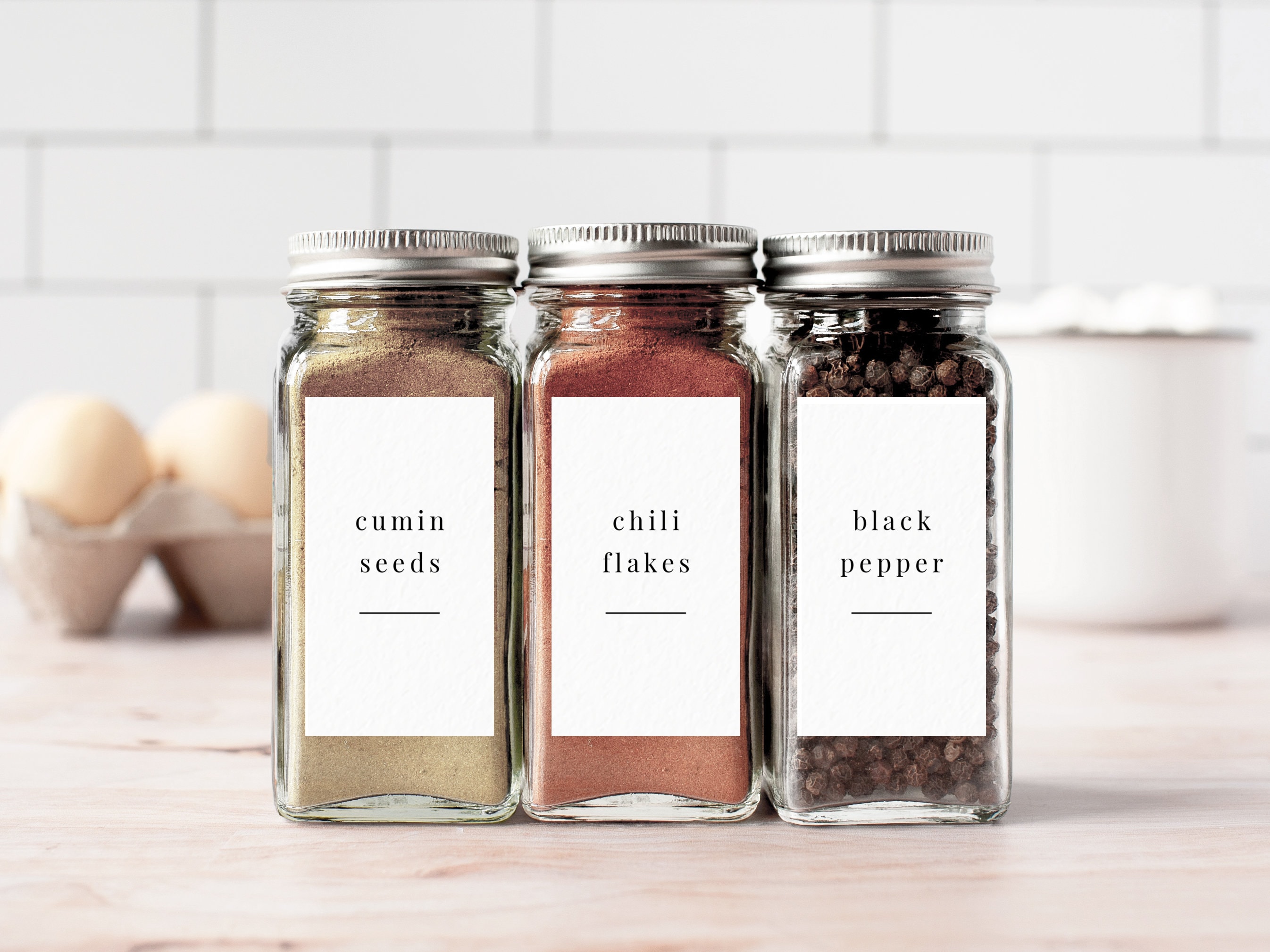 1.25 x 2.25 inch Editable Spice Labels Modern Pantry Label | Etsy