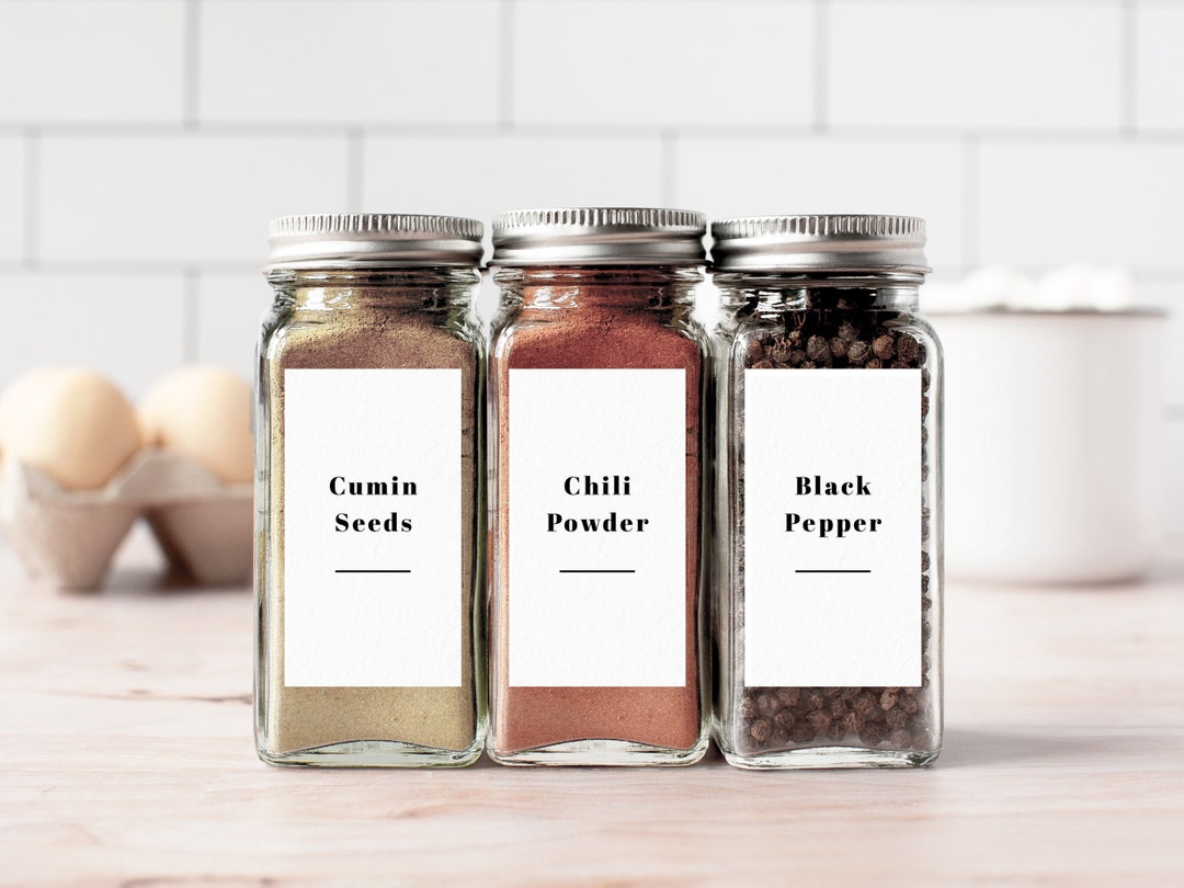 1.25 X 2.25 Inch | Editable Spice Labels | Minimalist Herb and Spice ...