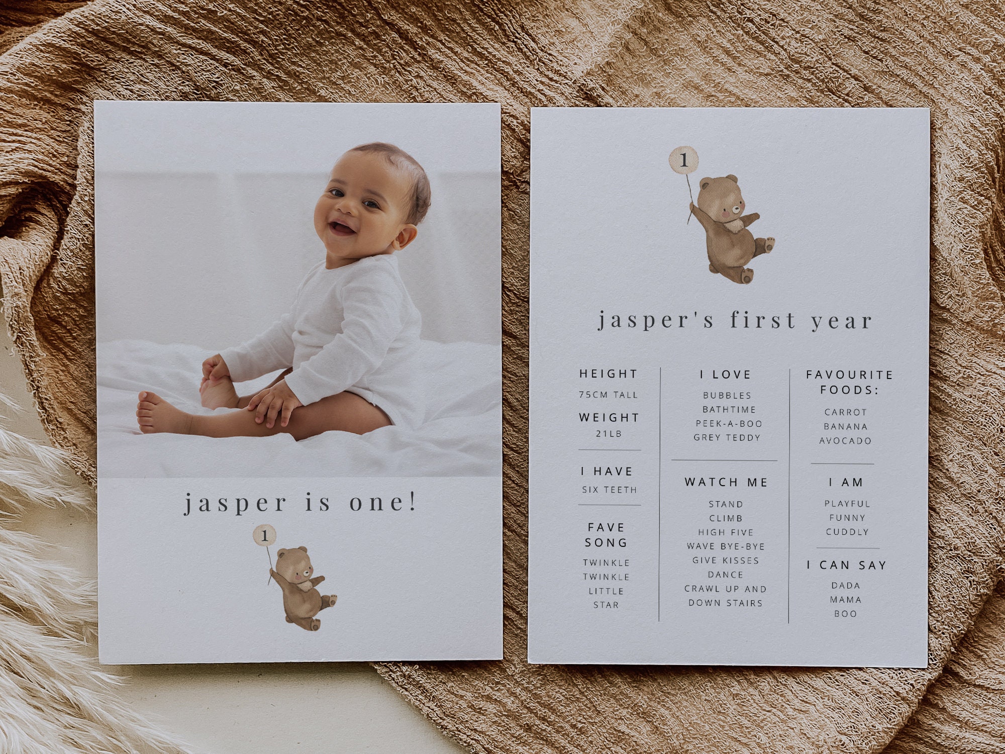 Bear Mini Milestone Template, Mini Milestone Printable, Bear 1st ...
