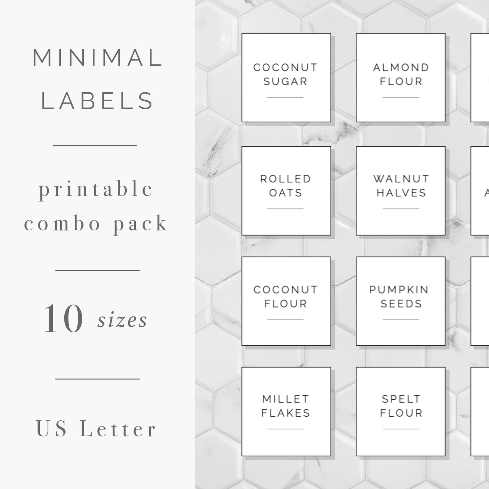 Editable Label Bundle | 10 Label Sizes | US Letter | Minimal Labels ...