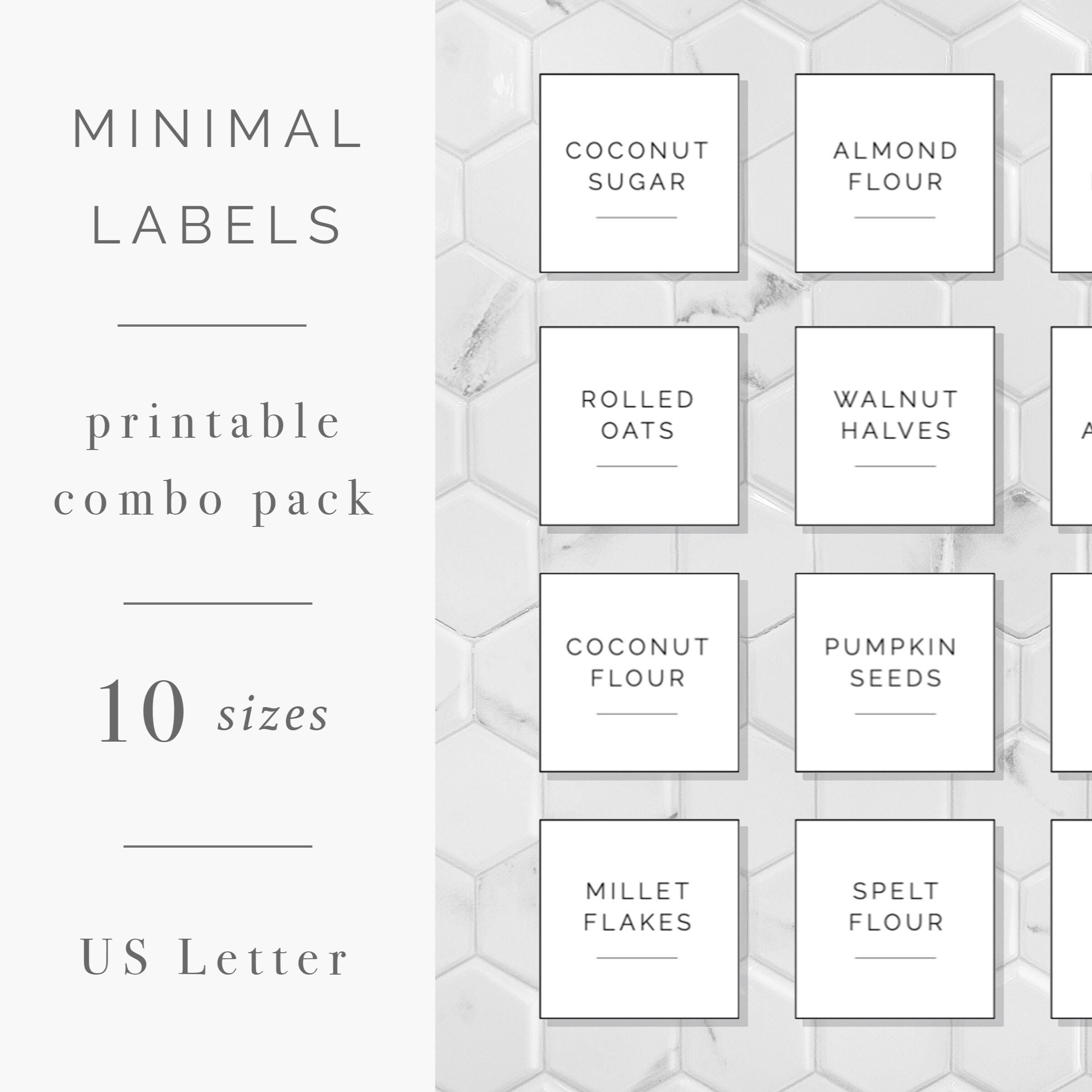 Editable Label Bundle | 10 Label Sizes | US Letter | Minimal Labels ...