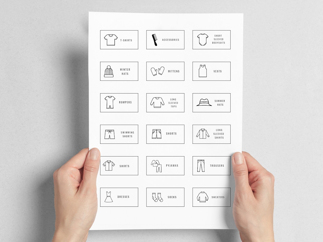 2.5 X 5cm | US Letter + A4 | Set of 32 | Editable Clothes Labels | Mini ...